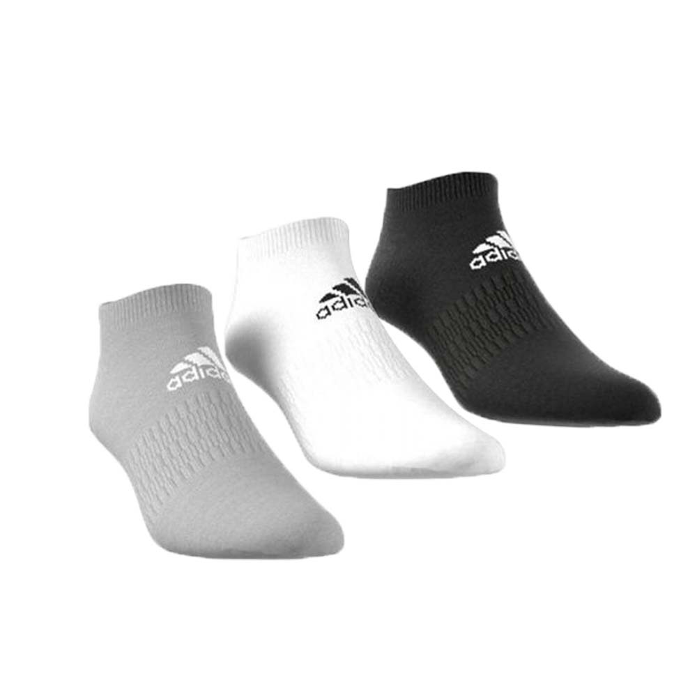 【adidas 愛迪達】男女運動踝襪-三雙入 短襪 襪子 愛迪達 慢跑 路跑 黑灰白(DZ9400)-momo購物網